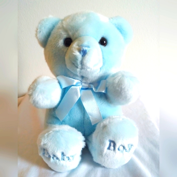 Aurora baby | Toys | Aurora Embroidery Baby Boy Blue Teddy Bear Stuffed ...